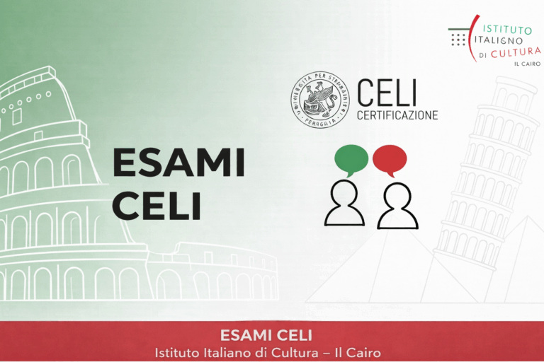 Esami CELI – Istituto Italiano di Cultura Il Cairo
